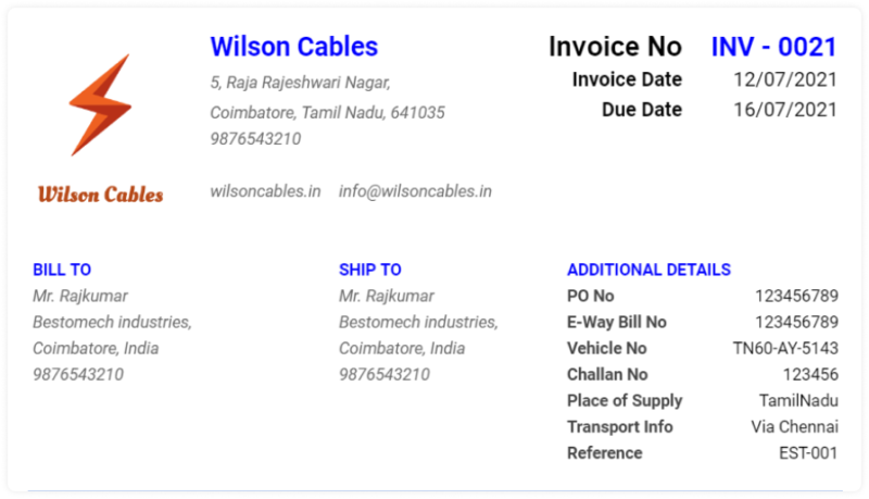 Free GST Tax Bill & Service Bill Format Guide - Zetran